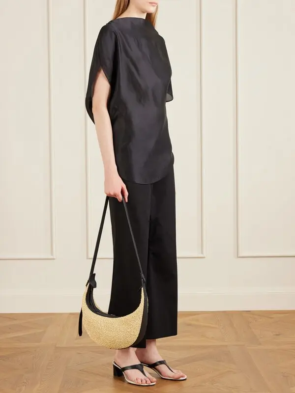 Khaite Augustina Small Raffia Shoulder Bag - Neutrals