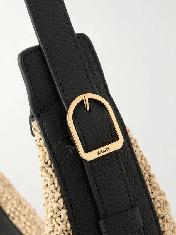 Khaite Augustina Small Raffia Shoulder Bag - Neutrals
