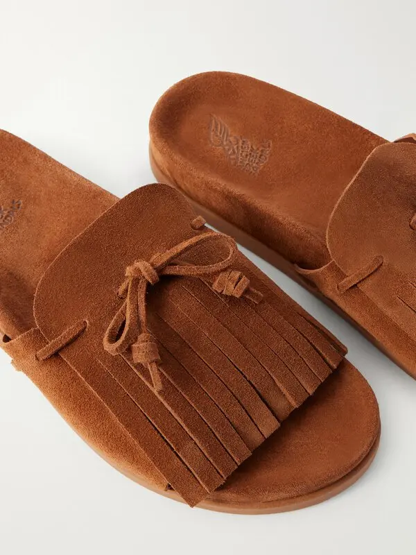 ANCIENT GREEK SANDALS Amfiliki Suede Slides - Brown