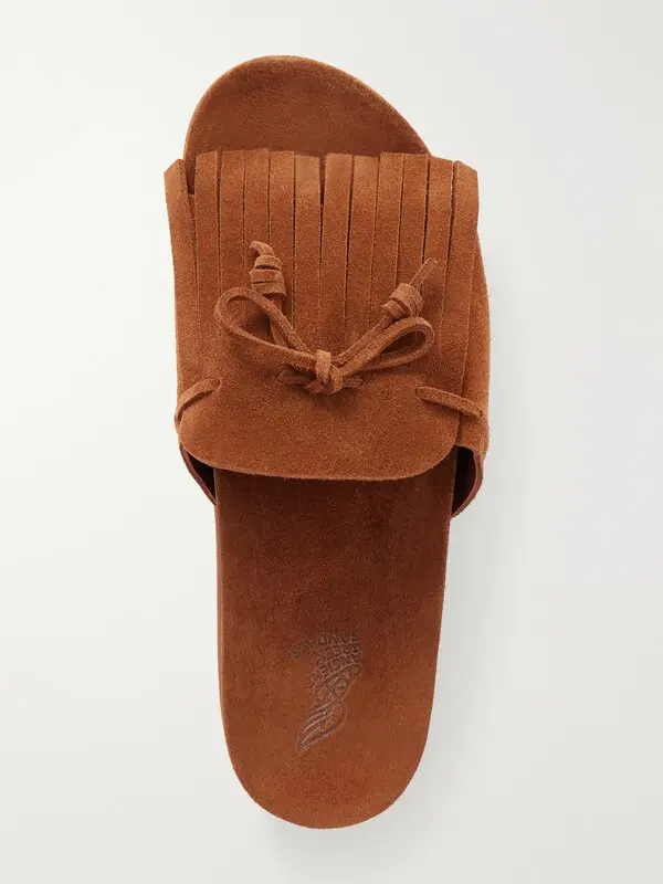 ANCIENT GREEK SANDALS Amfiliki Suede Slides - Brown