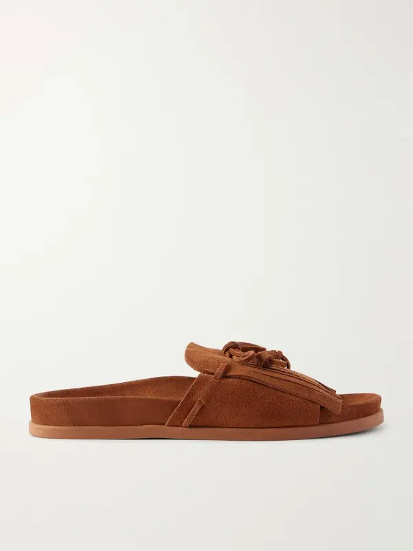 ANCIENT GREEK SANDALS Amfiliki Suede Slide On - Tan