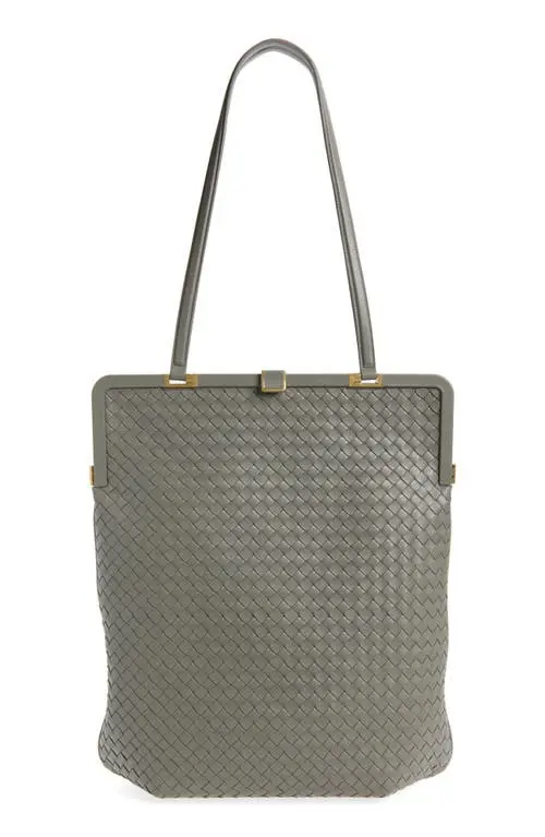 Bottega Veneta Small Vaulta Intrecciato Leather Tote - 1647 Basalt-brass