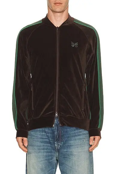Needles Rib Collar Track Jacket - Brown
