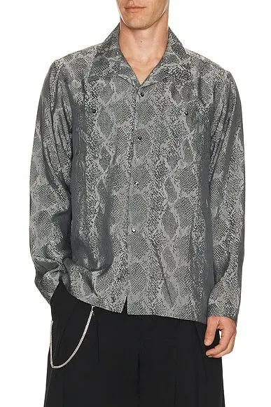 Needles Cowboy One Up Shirt Python Jacquard - Grey
