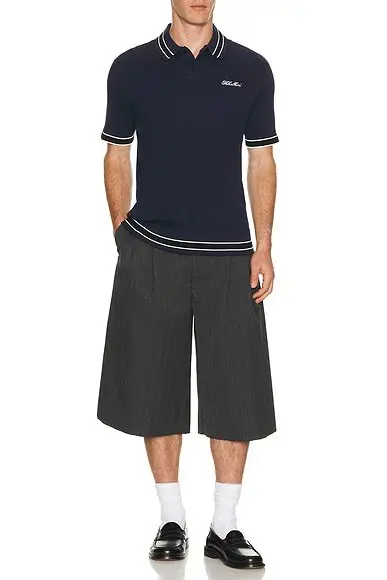 KHALHON Varsity Tipped Rib Polo
