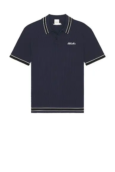 KHALHON Varsity Tipped Rib Polo