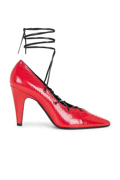 Alaïa Lace Up Pointed Toe Pumps