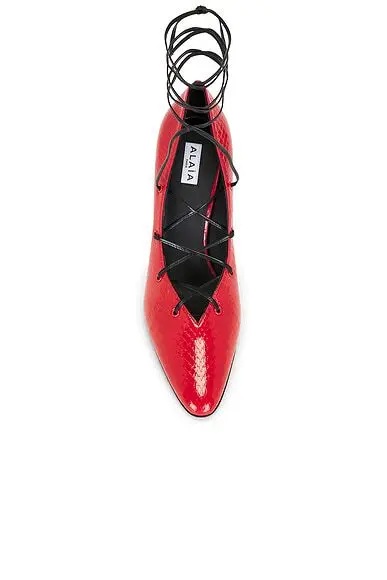 Alaïa Lace Up Pointed Toe Pumps