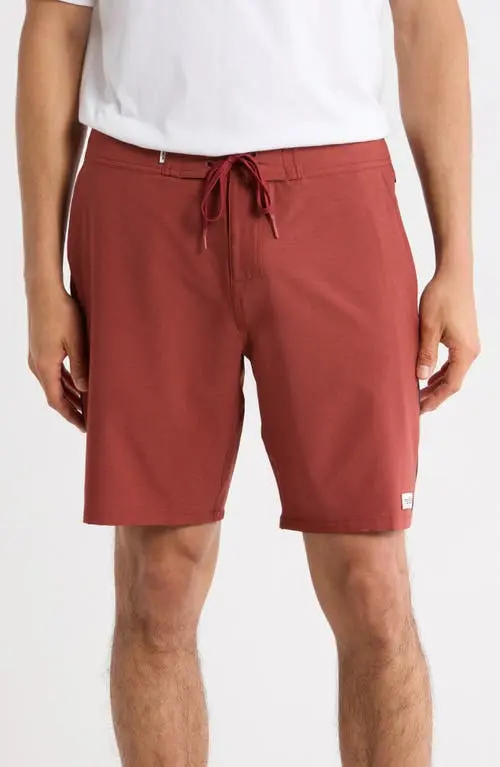 TENŌRE Striped Board Shorts - Brick