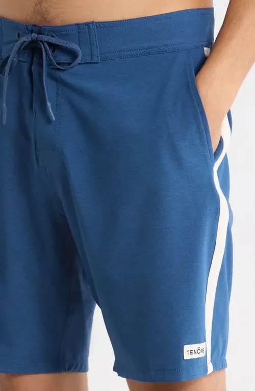 TENŌRE Striped Board Shorts - Ocean