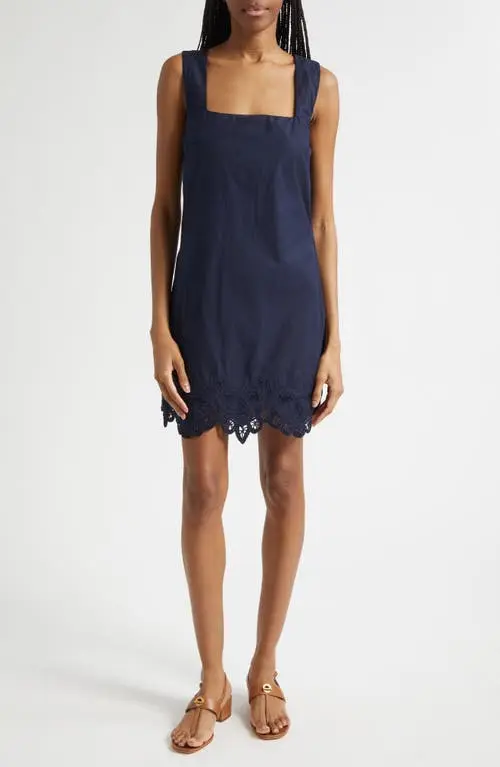 Veronica Beard Shanice Embroidered Linen-blend Dress