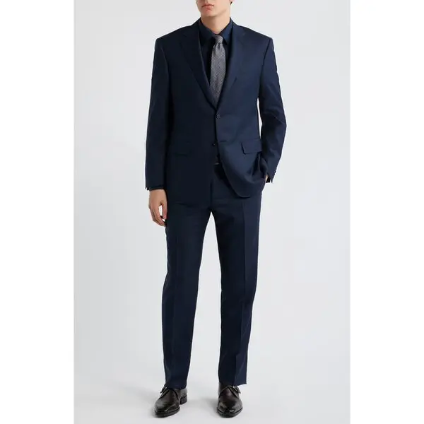 Canali Siena Regular Fit Slub Wool Suit