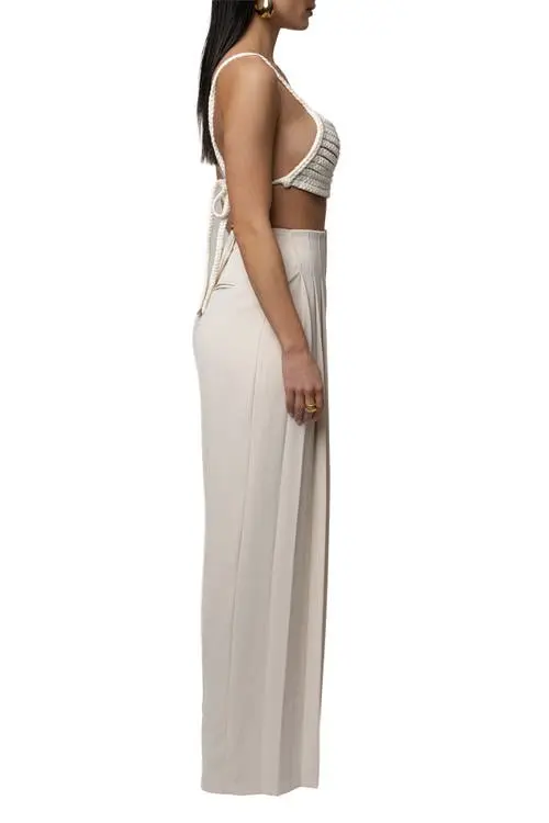 JLUXLABEL Braided Top With Back-tie - Ivory