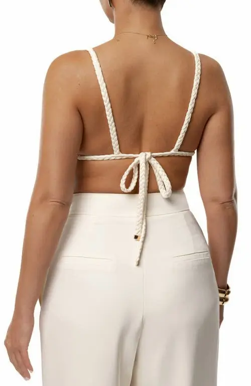 JLUXLABEL Braided Top With Back-tie - Ivory