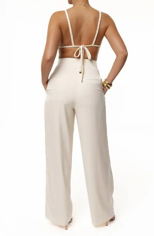 JLUXLABEL Braided Top With Back-tie - Ivory