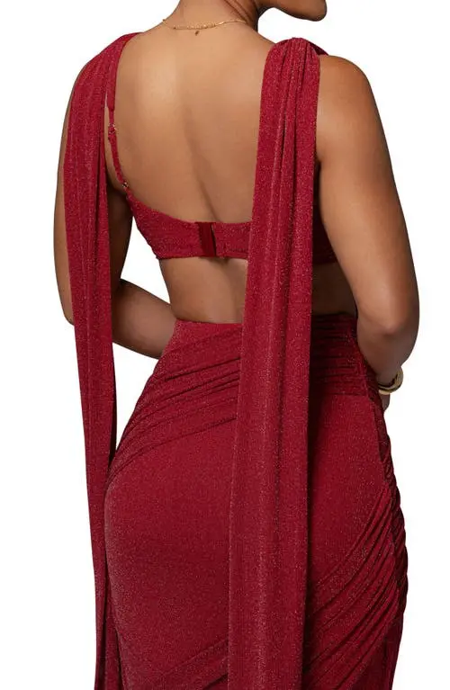 JLUXLABEL Divine Drape Sleeveless Glittered Dress