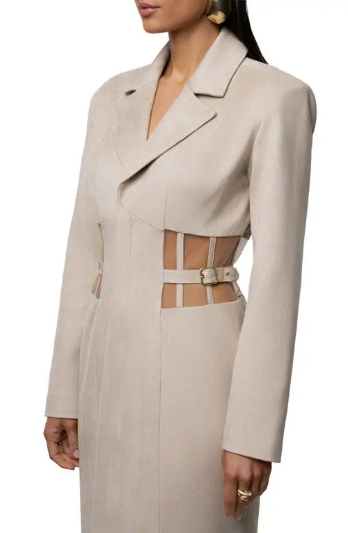 JLUXLABEL Faux Suede Maxi Coatdress