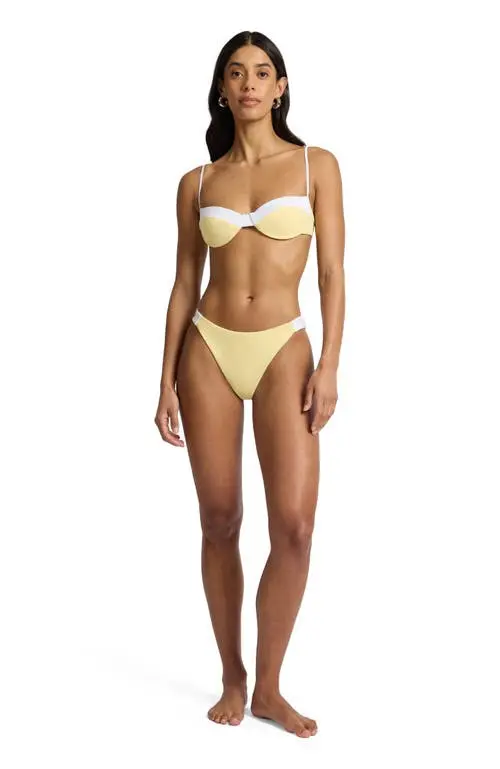 Onia Brigitte Bikini Top - Limoncello/white