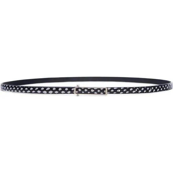 TOM FORD Snakeskin Embossed Leather Belt - Black/white