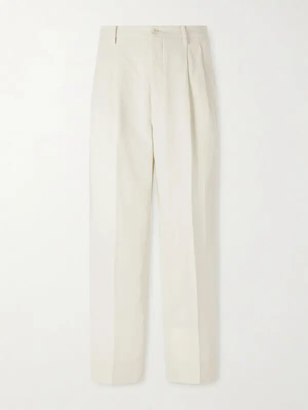 KAPTAIN SUNSHINE Tapered Cotton And Linen-blend Trousers