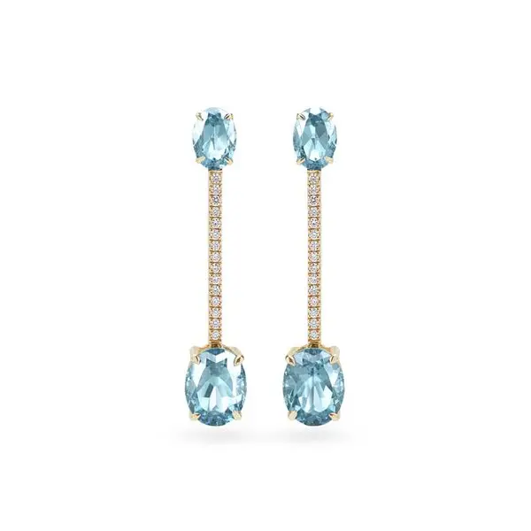 ASPINAL OF LONDON Diamond & Topaz Drop Earrings - Blue