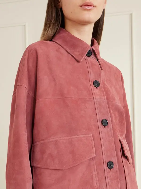 ARMA Kaylee Paneled Suede Jacket - Pink