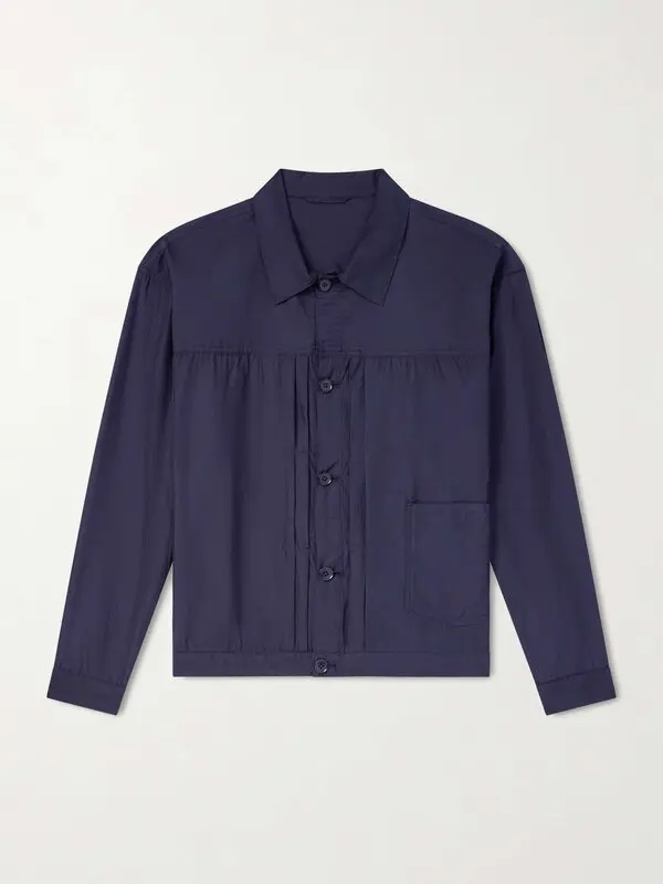 KAPTAIN SUNSHINE Cotton And Silk-blend Twill Shirt - Navy
