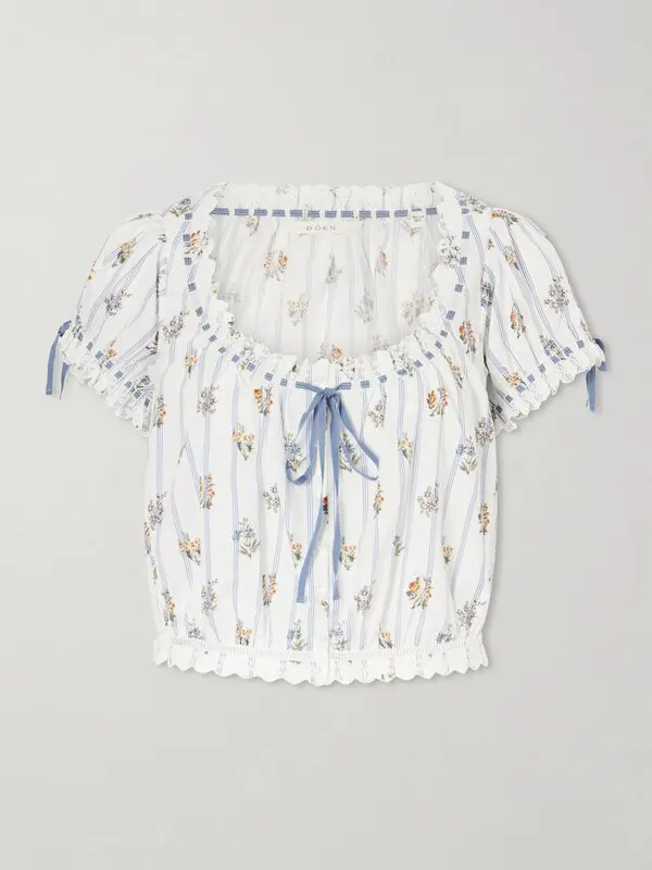 DÔEN Nera Broderie Anglaise Organic Cotton Blouse
