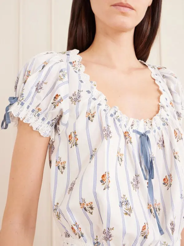 DÔEN Nera Broderie Anglaise Organic Cotton Blouse