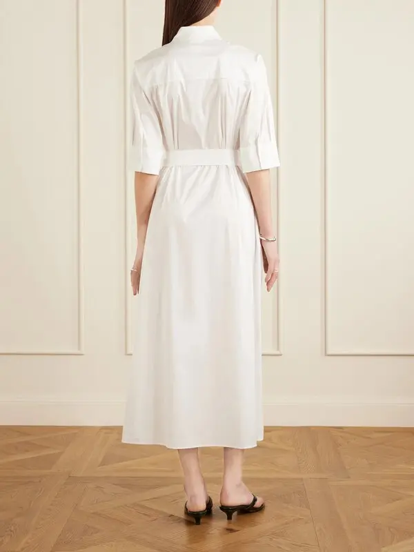 Max Mara Cotton-blend Poplin Midi Shirt Dress