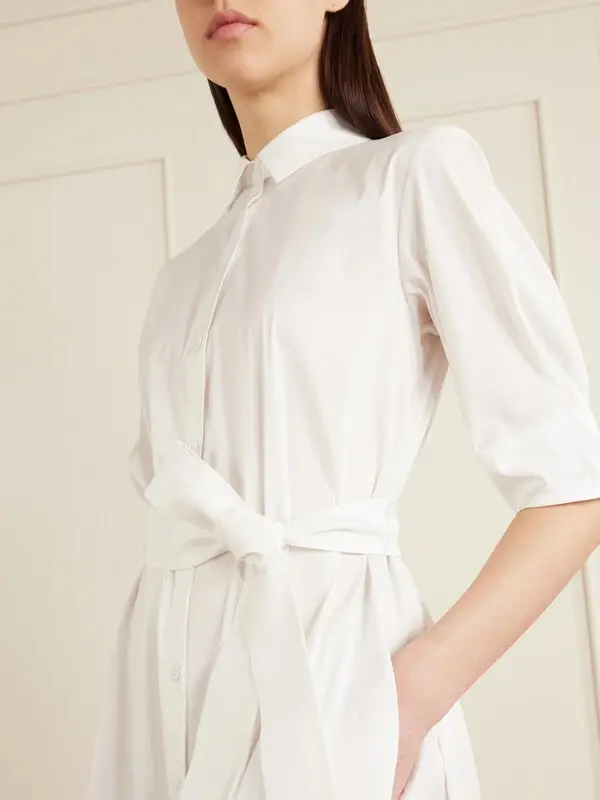 Max Mara Cotton-blend Poplin Midi Shirt Dress