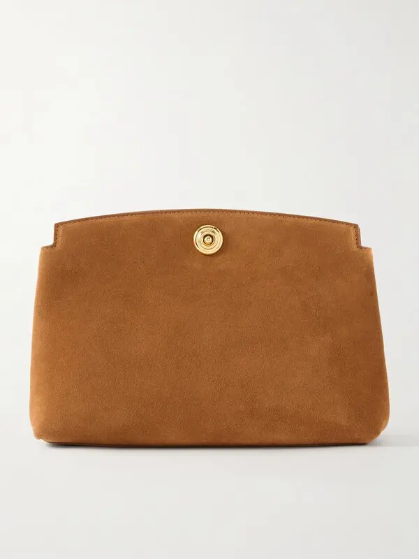 LIFFNER Pushlock Suede Pouch - Brown