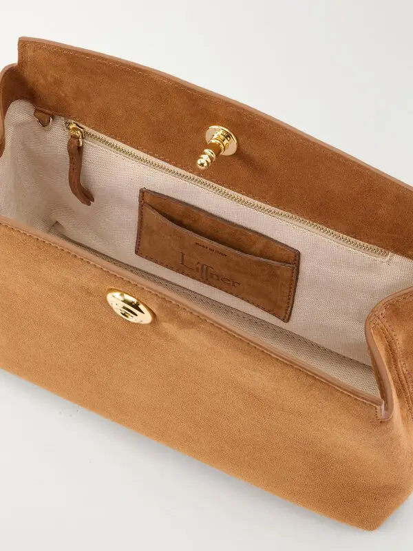 LIFFNER Pushlock Suede Pouch - Brown