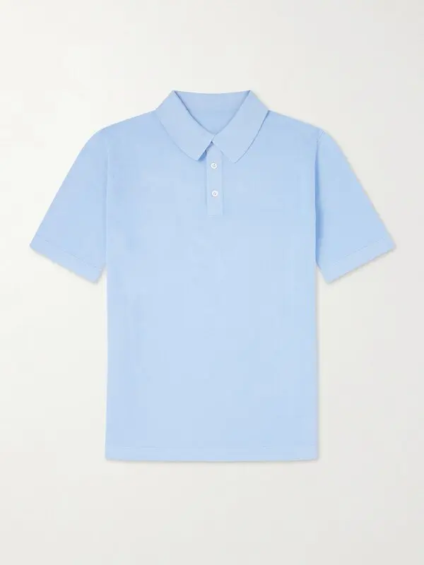 Anderson & Sheppard Organic Cotton Polo Shirt - Blue