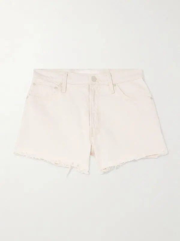 MOTHER The Dodger Frayed Denim Shorts