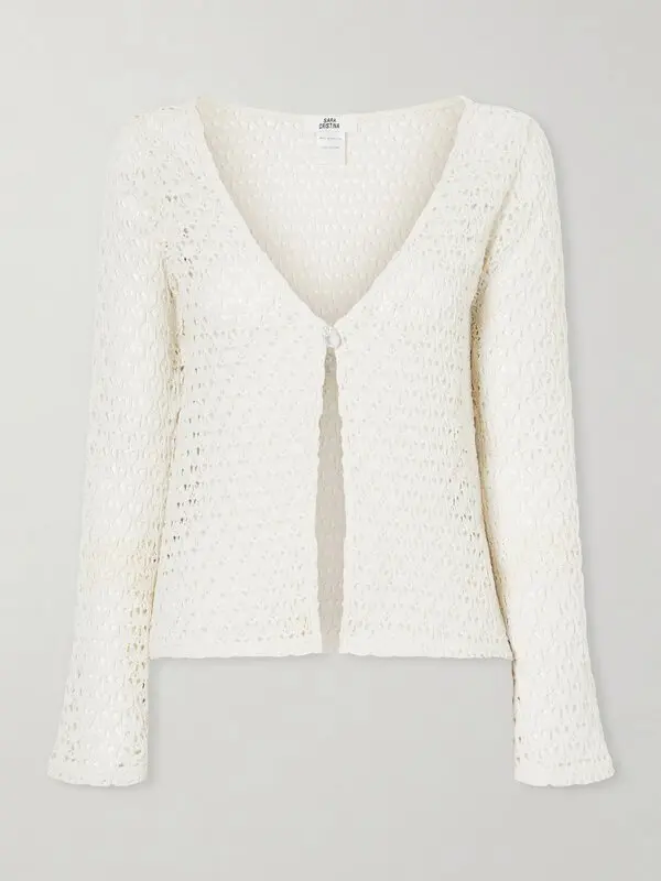 SARA CRISTINA Arena Crocheted Cotton Coverup - Neutrals