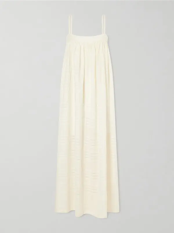 LEMLEM Eda Striped Cotton-gauze Midi Dress - Neutrals