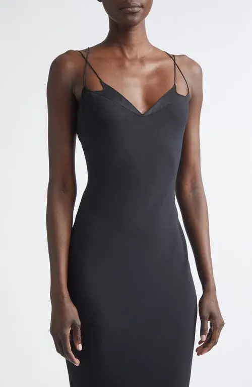 TOM FORD Satin Trim Crepe Slipdress - Black