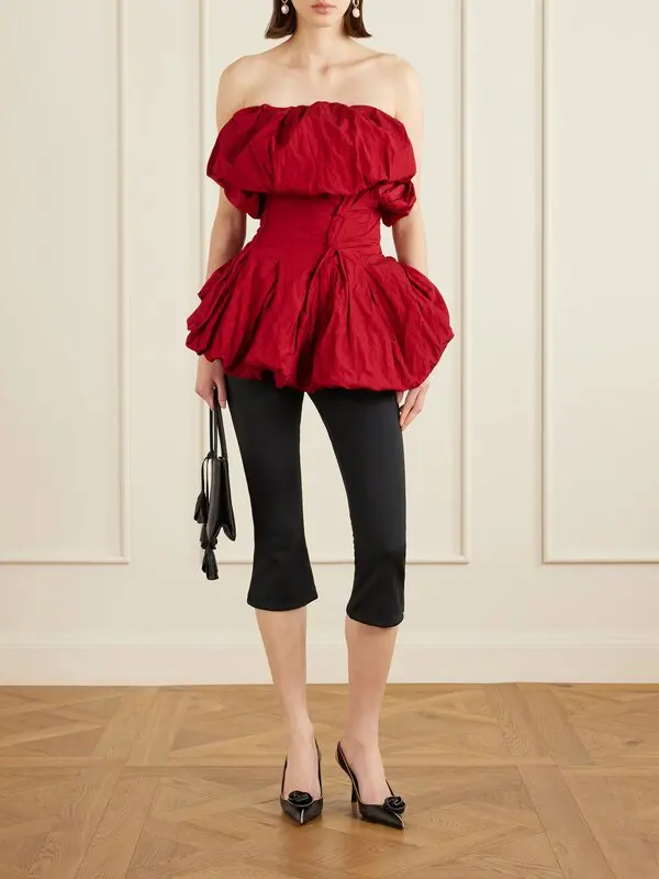 Magda Butrym Gathered Cotton-blend Blouse