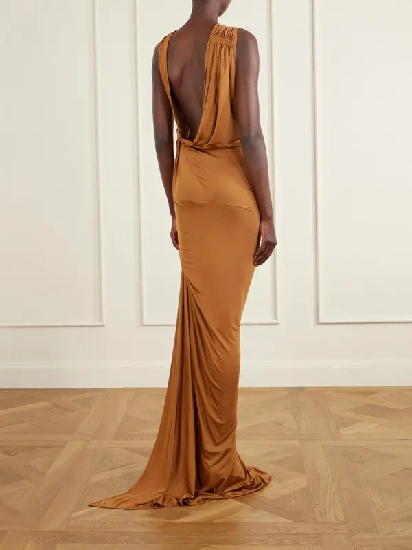 Rick Owens Shailee Draped Jersey Gown - Gold