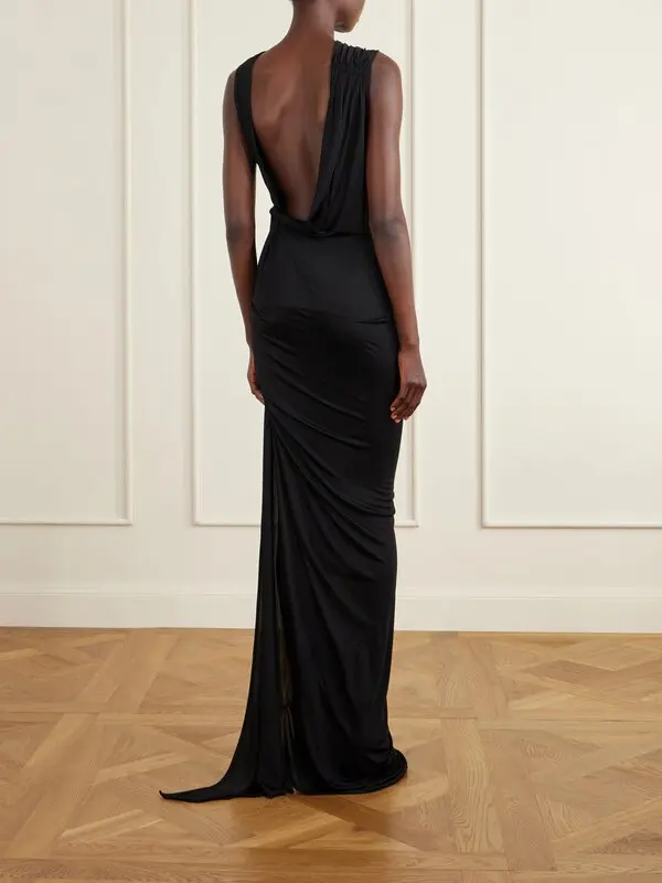 Rick Owens Shailee Draped Jersey Gown