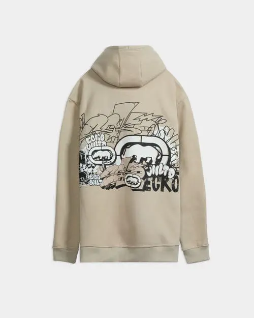 ECKO Graffiti Pullover Hoodie - Beige