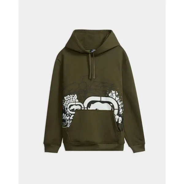 ECKO Graffiti Pullover Hoodie - Sage Green