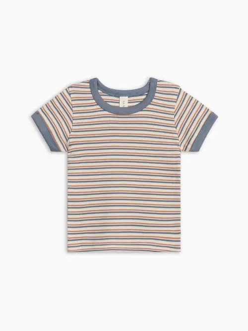 COLORED ORGANICS Organic Andy Ringer Tee - Voyage Stripe/sea + Ridge
