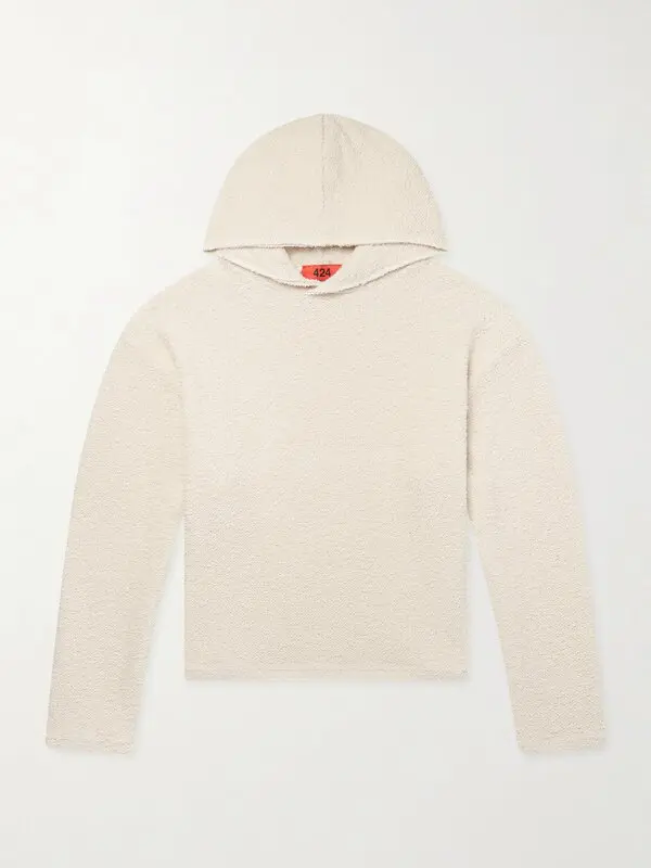 424 Cotton-blend Bouclé Hoodie - Neutrals