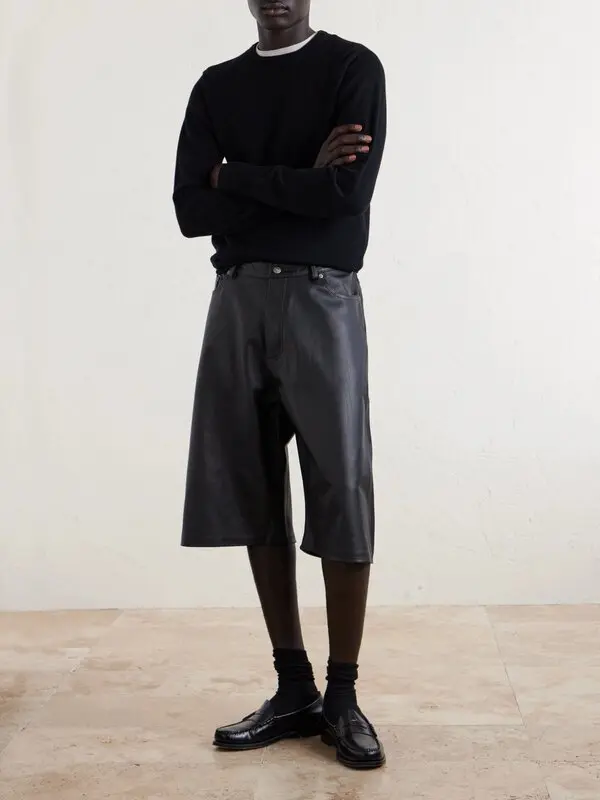 424 Straight-leg Leather Shorts