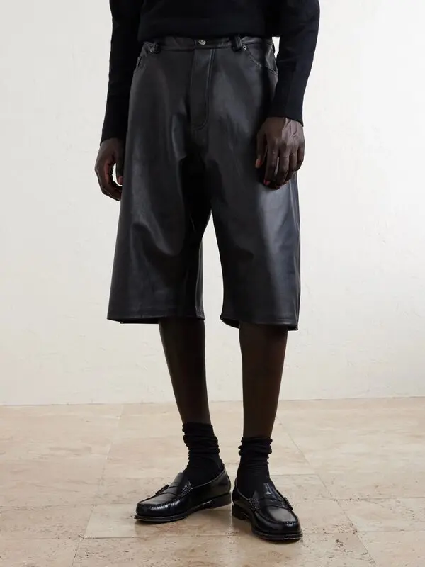 424 Straight-leg Leather Shorts