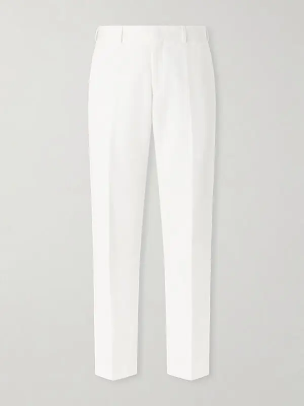 Paul Smith Straight-leg Cotton And Linen-blend Twill Trousers - White