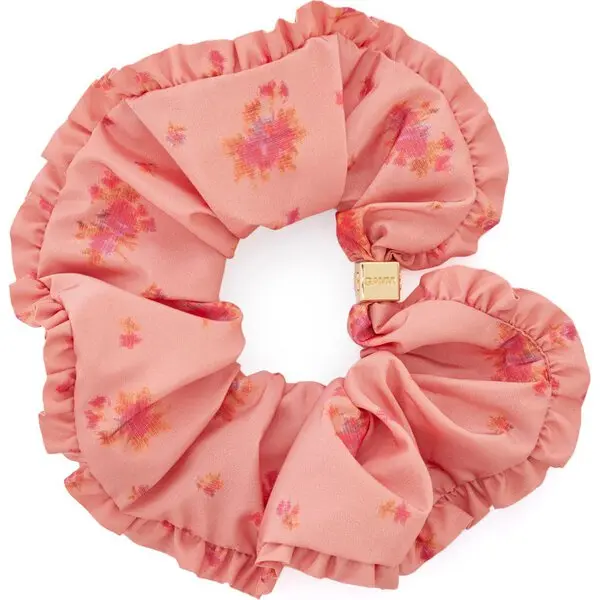 GANNI Printed Taffeta Scrunchie - Lantana