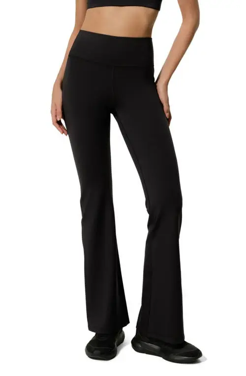 Lilysilk Silk Contour High Rise Flared Drape Flow Leggings - Black